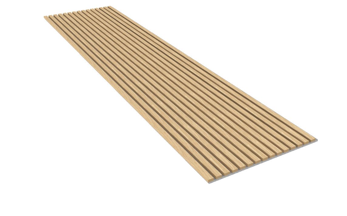 Oak Slat Panel (Grey Felt - 9' x 2') – Slat Panel Wall